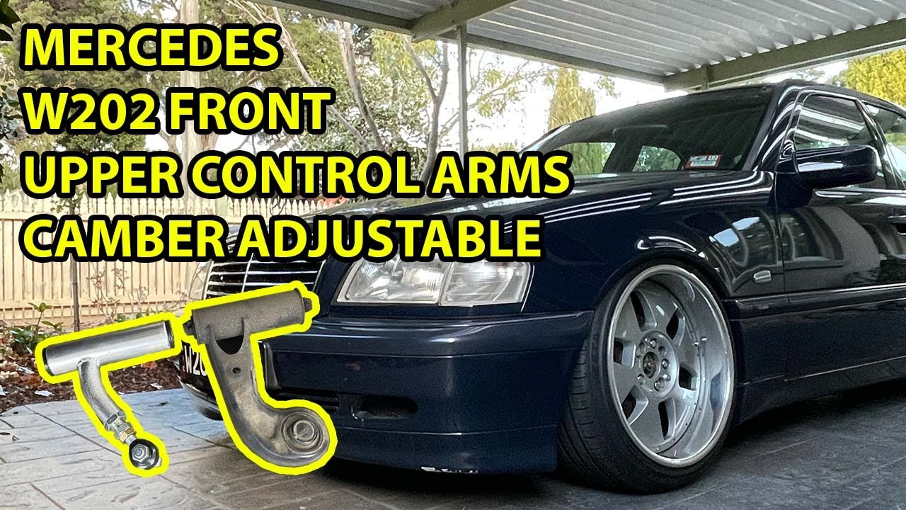 MERCEDES W202 *CAMBER KING* INSTALL Upper Control Arms - YouTube