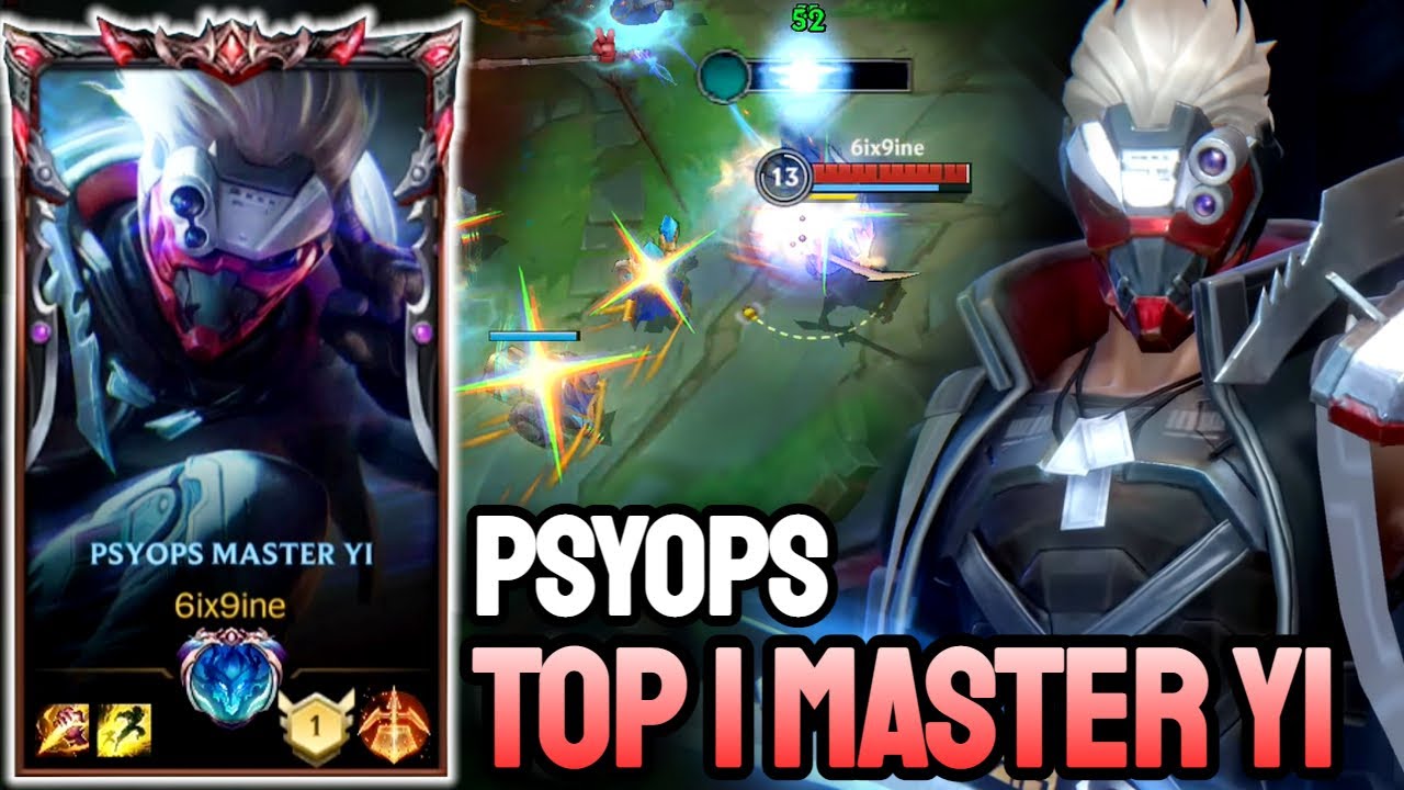 WILD RIFT PSYOPS MASTER YI - TOP 1 MASTER YI GAMEPLAY - GRANDMASTER ...
