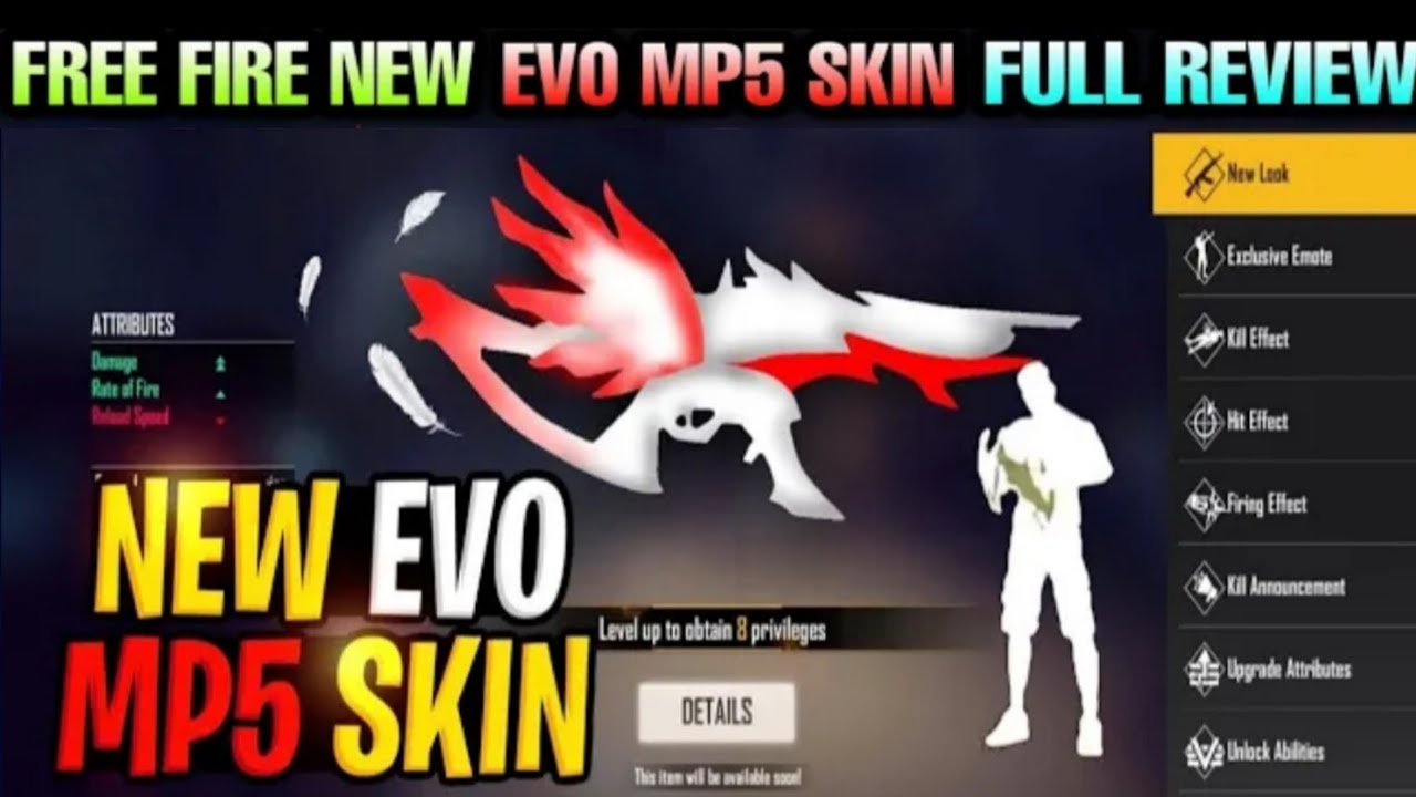 NEW EVO MP5 GUN SKIN FREE FIRE | EVO MP5 SKIN FREE FIRE | NEW EVOLUTION ...