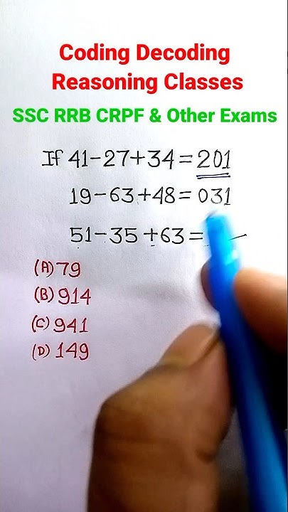 Coding Decoding Coding Decoding Reasoning Tricks Reasoning For Ssc Gd Chsl Mts Wbpsc