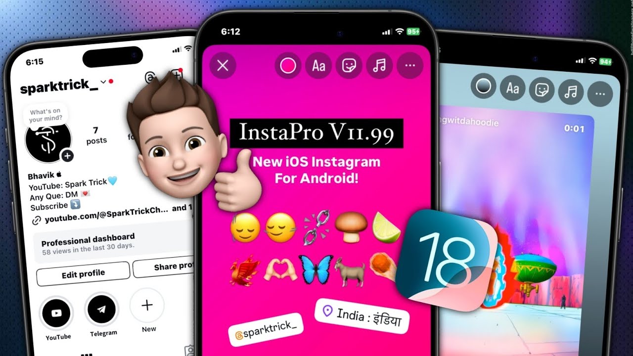 InstaPro V11.99 iOS Instagram For Android | Share Reels like iPhone ...