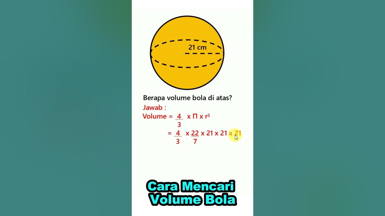Cara Menghitung Volume BOLA - Mudah Banget Caranya #shorts - YouTube