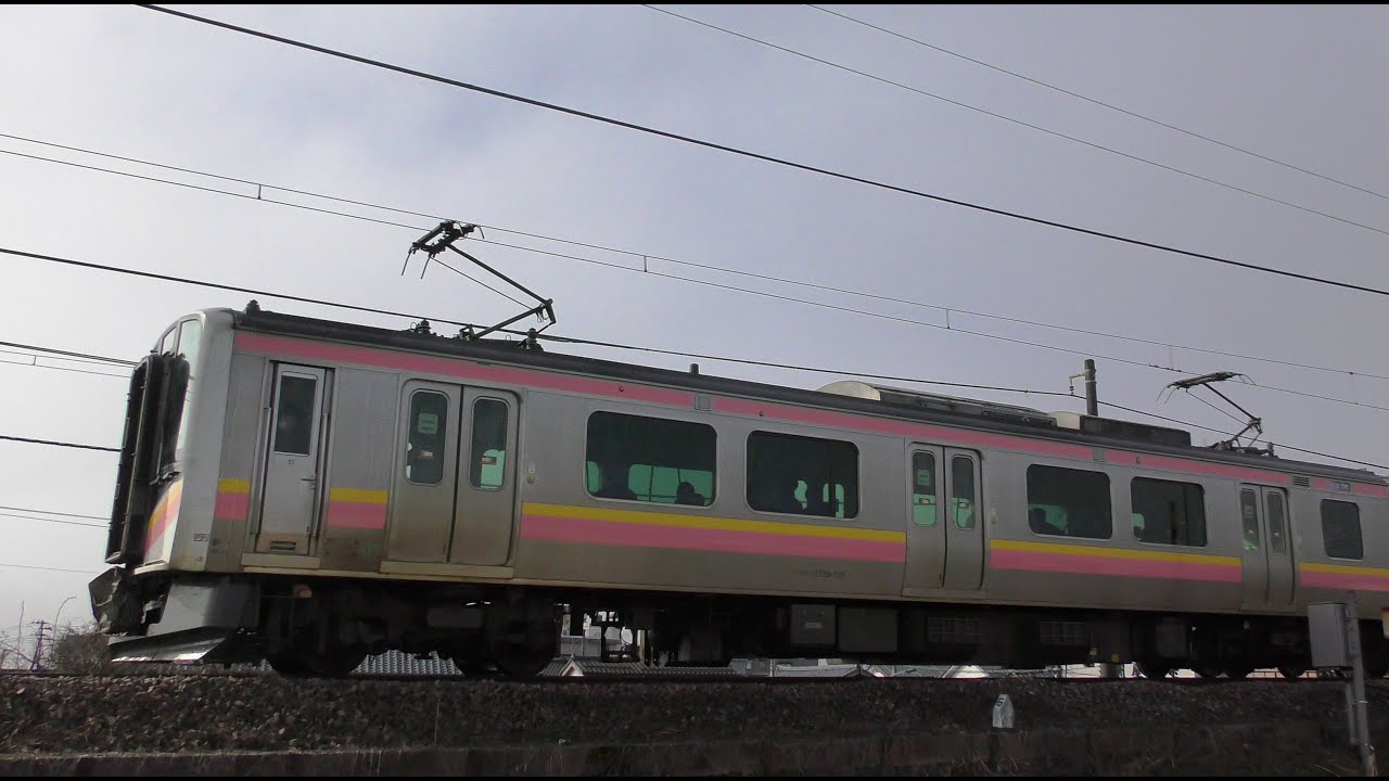 E129系ダブルパンタA25+A32編成【4K】信越本線下り435M - YouTube
