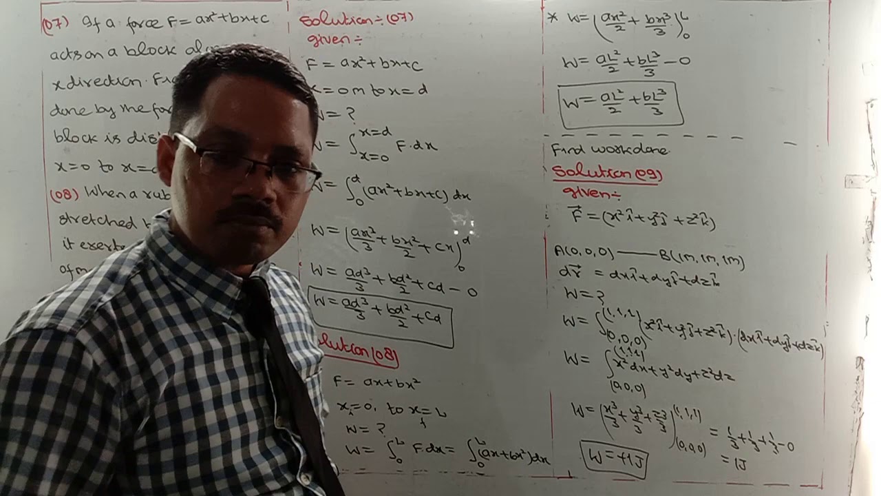 Class 11 NUMERICAL based on WORK DONE BY VARIABLE FORCE - YouTube