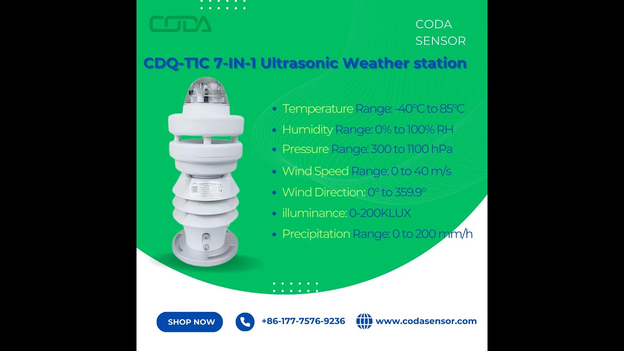 7-in-1 Weather Station | Temp, RH, Pressure, Wind Speed Direction ...
