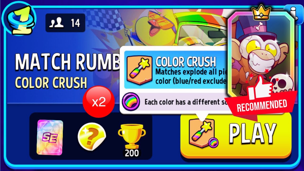 Match Rumble 14 players Color Crush Rainbow | Match Masters - YouTube