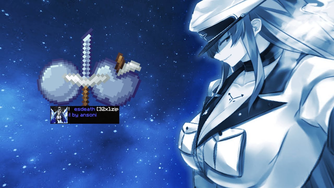 Esdeath 32x - TEXTURE PACK ANIMÉ BEDWARS PVP - YouTube