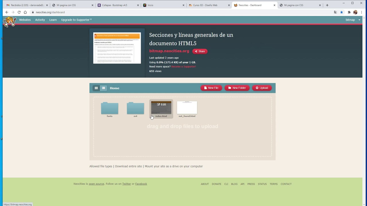 Subir sitio web a neocities.org - YouTube
