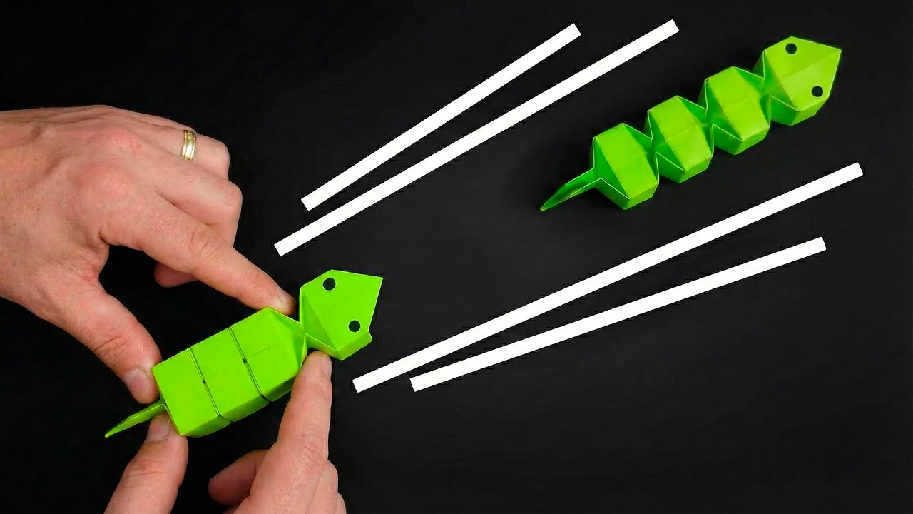 Easy Origami Sliding Snake – Step-by-Step Tutorial - YouTube