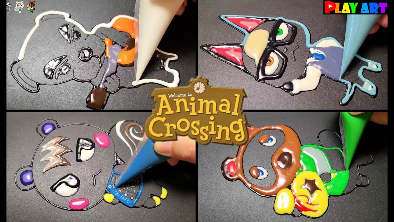 Pancake art Animal Crossing KK, Raymond, Marshal, Tom Nook,팬케이크아트 동물의숲 ...