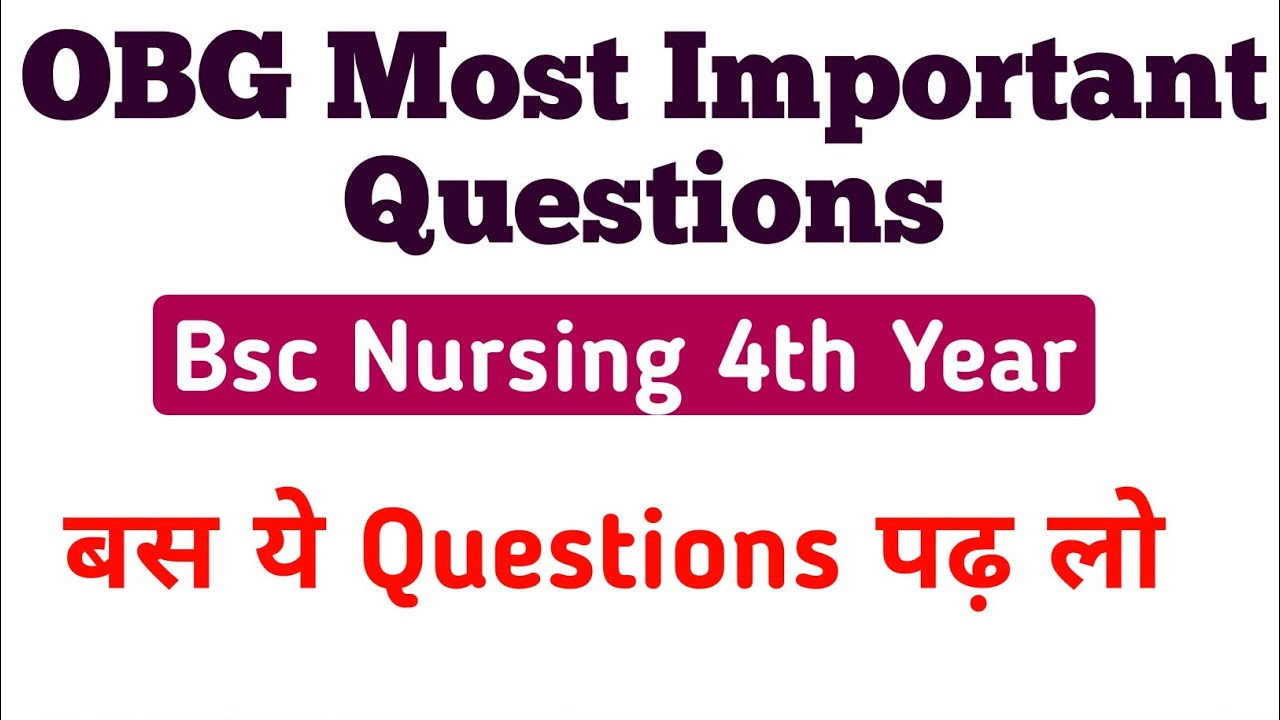 OBG Most Important Questions for Exam 2021-2022 || बस ये पढ़ लो 👆👆 पास ...