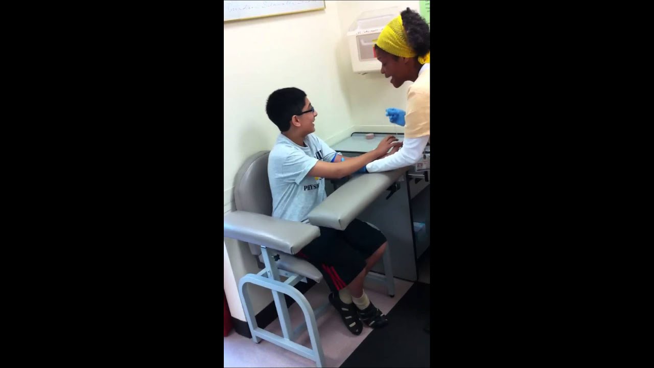 My brother getting shots at the doctor (part 2) - YouTube