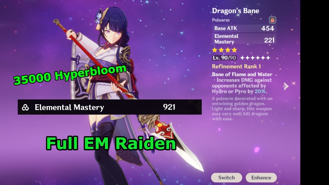 Full Elemental Mastery Raiden Shogun | 35000 Hyperblooms | Genshin ...