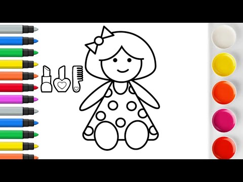How to draw toy cute doll || Drawing of cute doll cosmetics || Doll ...