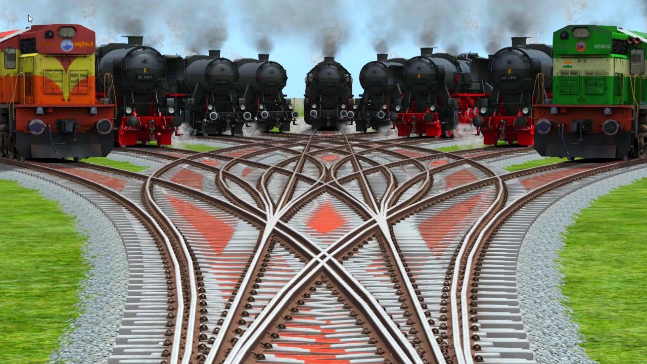 02242 NINEs TRAIN CROSSING FOR DIAMOND🎨 RAILROAD TRACKS RISKY RAILROAD ...