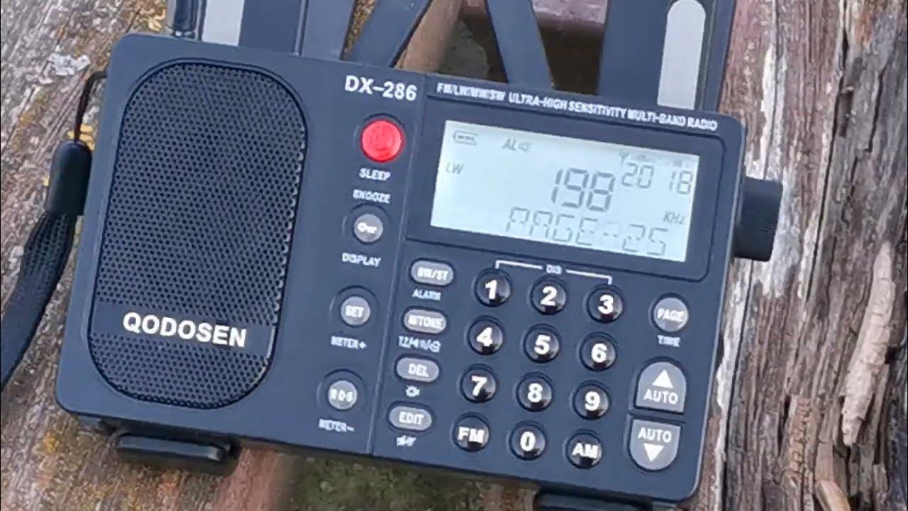 Qodosen DX-286 Display ON vs Display OFF LW (and MW) with whip antenna as external - YouTube