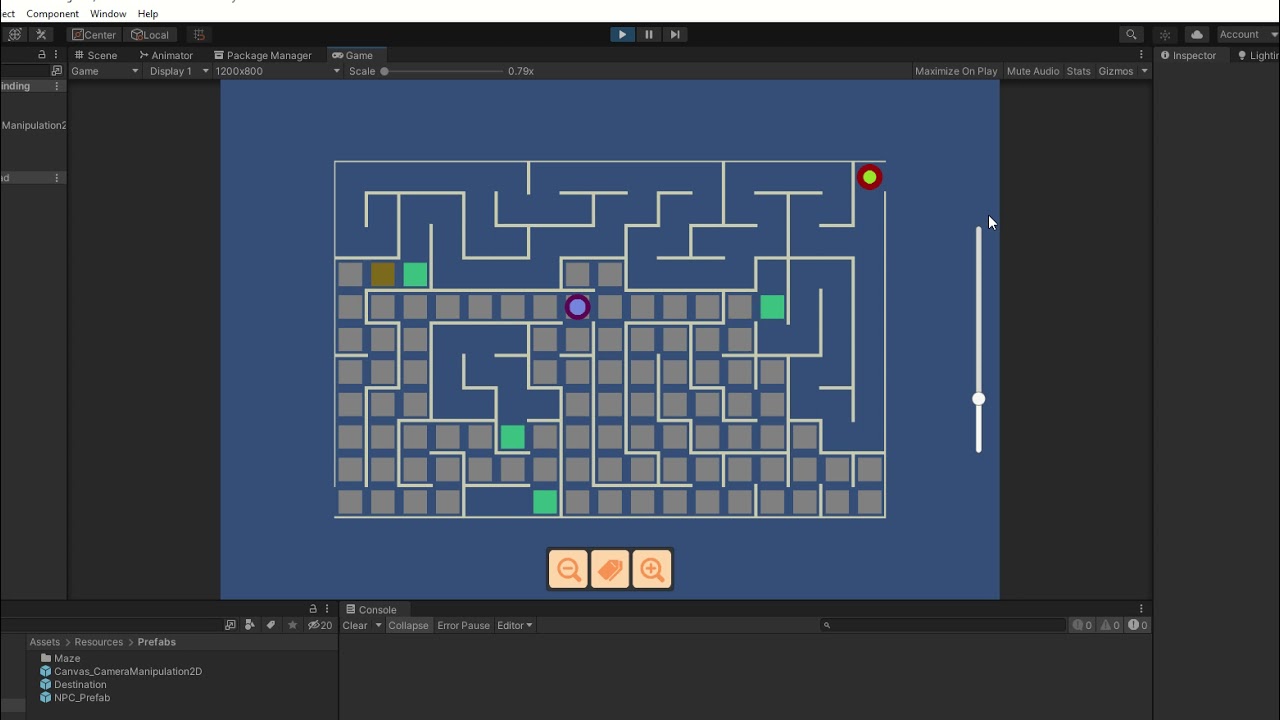 Maze generation and NPC movement with A* pathfinding and progress ...