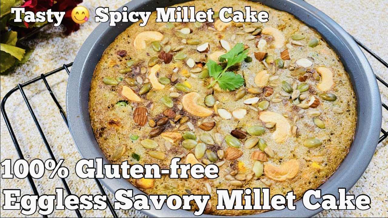 Spicy Millet Cake | Tasty & Healthy Eggless Savory Millet Cake ...