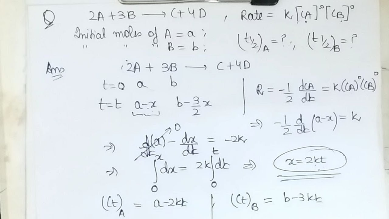 Chemical Kinetics(Part II): Zero, First, Second Order - YouTube