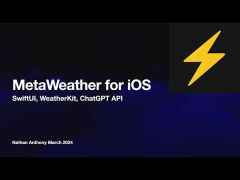 MetaWeather iOS Overview (SwiftUI, WeatherKit, ChatGPT) - YouTube