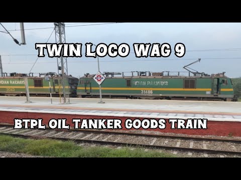 Twin WAP-9 Hauled BTPL Oil Train Passing Satur (SAT) | Indian Railways