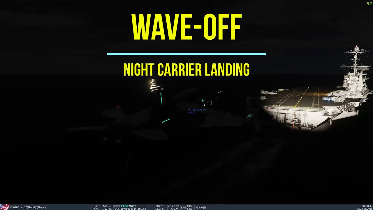 DCS WORLD: NIGHT CARRIER LANDING - YouTube