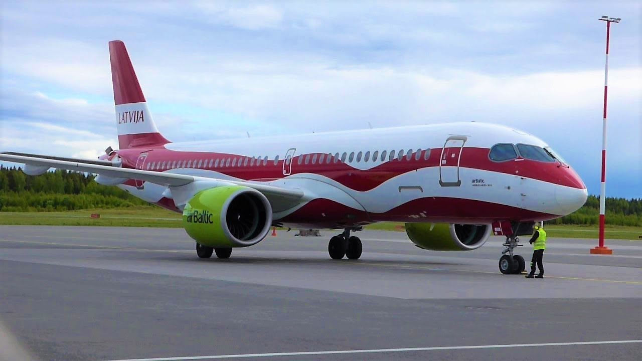 AirBaltic Latvia’s 100th anniversary livery at Tampere - Pirkkala ...