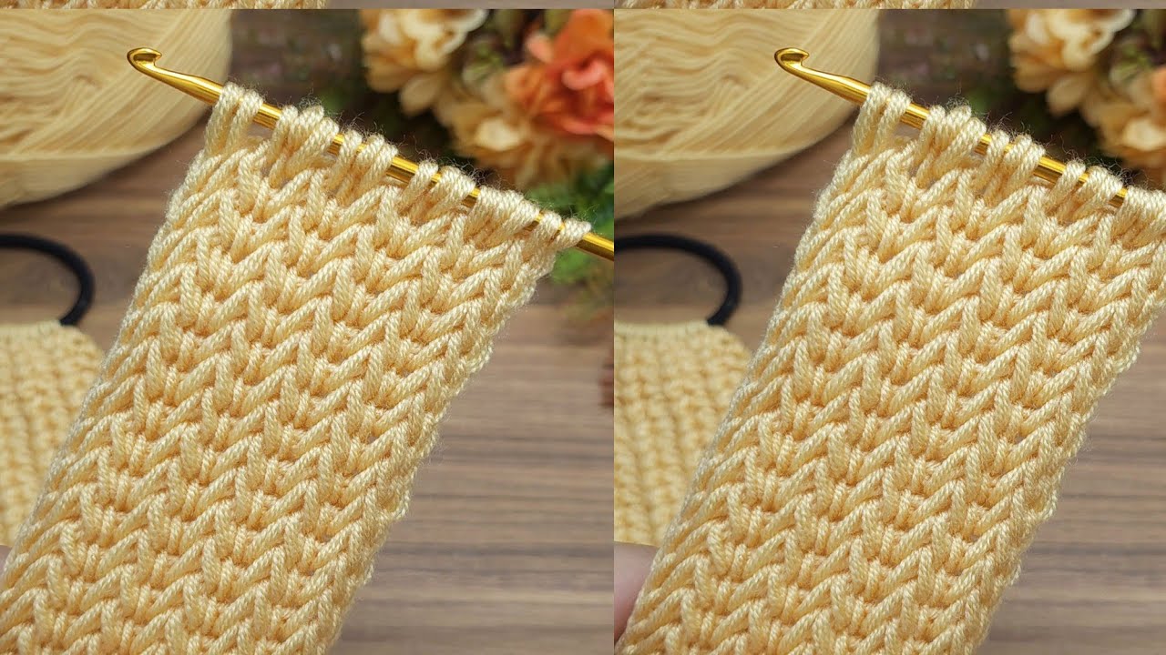 Amazing!! yellow color* Super Easy tunisian Crochet Baby bandana For ...