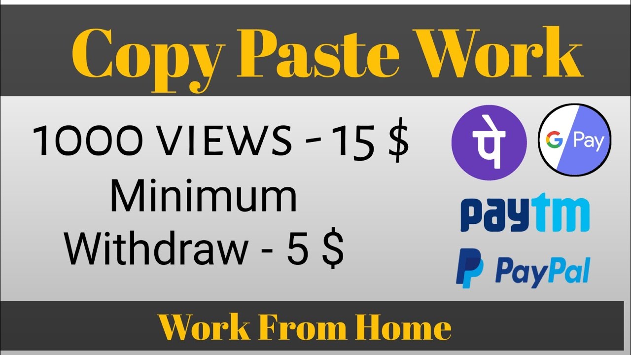 Copy Paste Job | Daily Earn 5 - 10$ | Typing Job | Earn Money Online ...