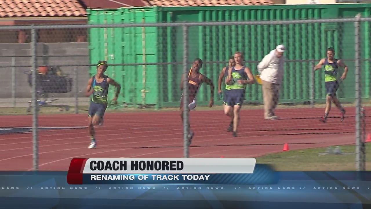 Green Valley High School renames track in coach's honor - YouTube