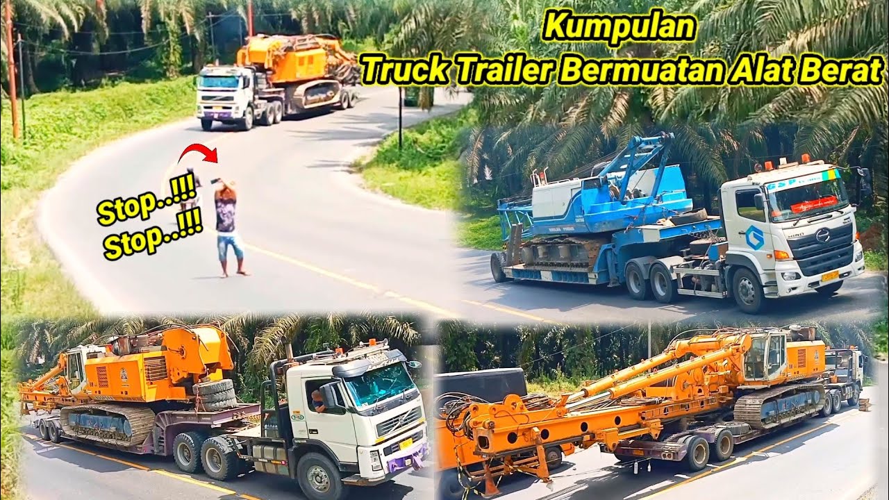 Kompilasi... Truck Trailer Muatan Alat Berat Harga Milyaran Menanjak di ...