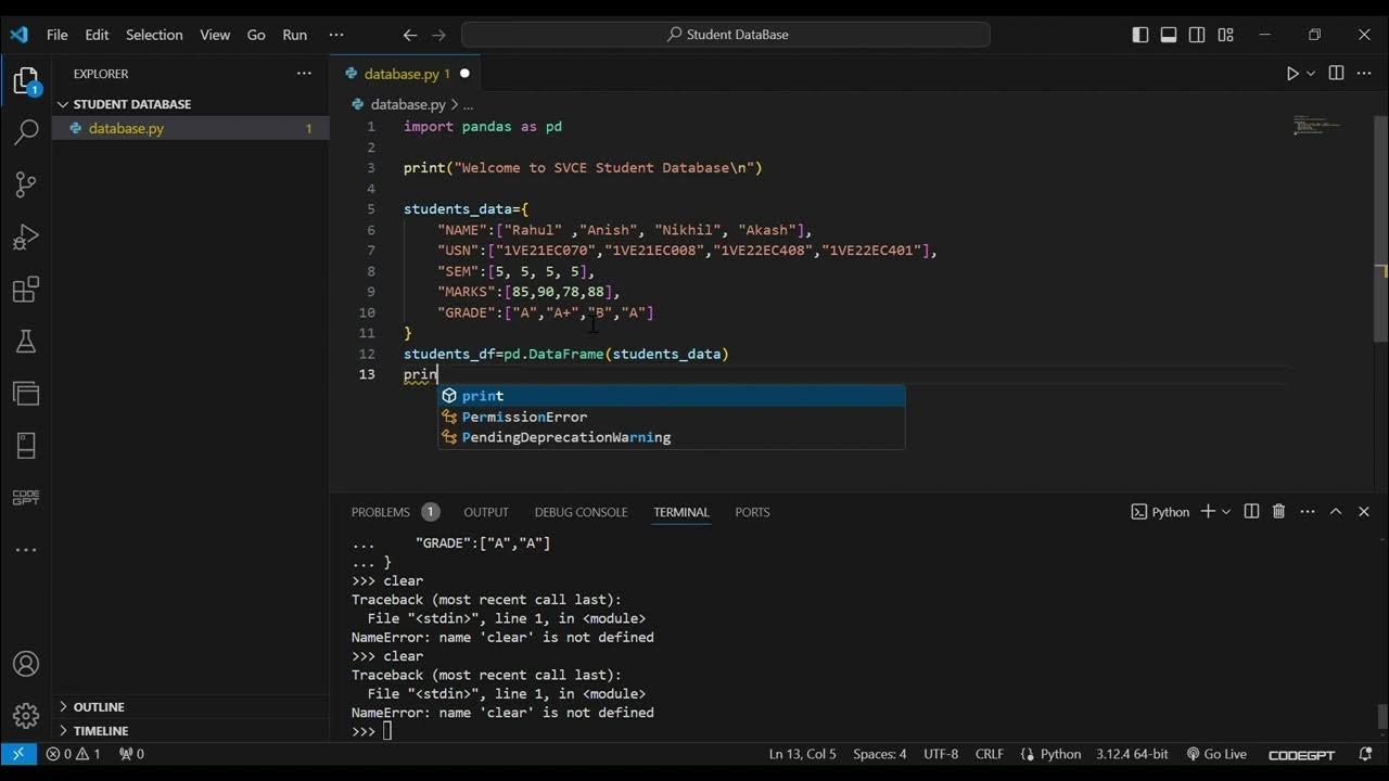 How To Create a Student Database Using Python *****^^^^***** - YouTube