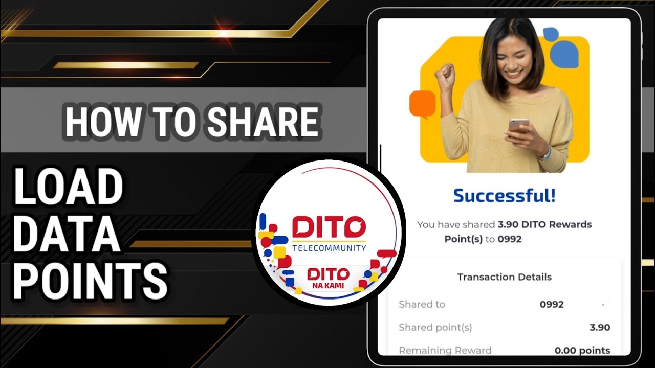 Paano Mag PASA ng POINTS, LOAD at DATA? How to SHARE DITO Points, Load ...