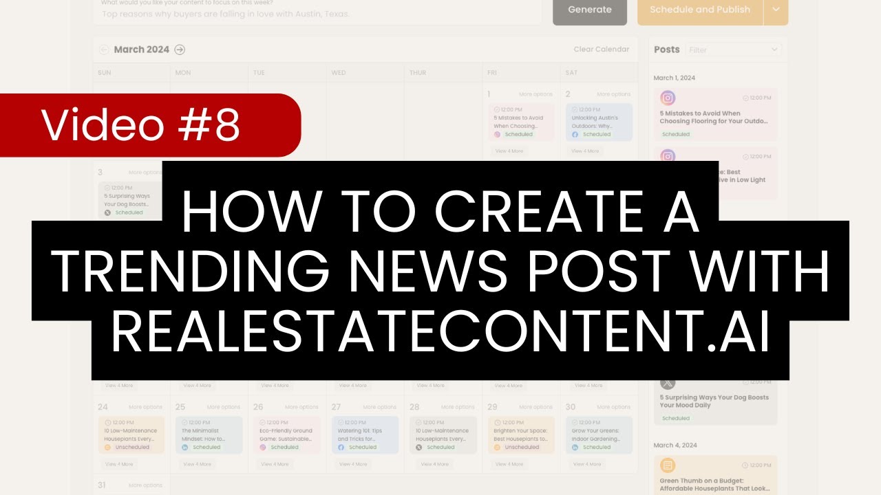 8. Creating Trending News Posts with RealEstateContent.ai - YouTube