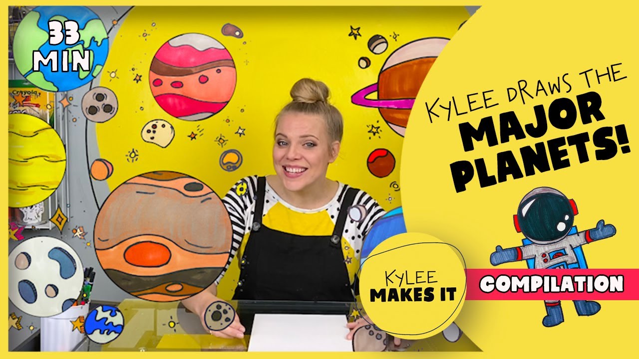 How to Draw ALL the Major Planets and Their Moons! | Kylee Draws the ...