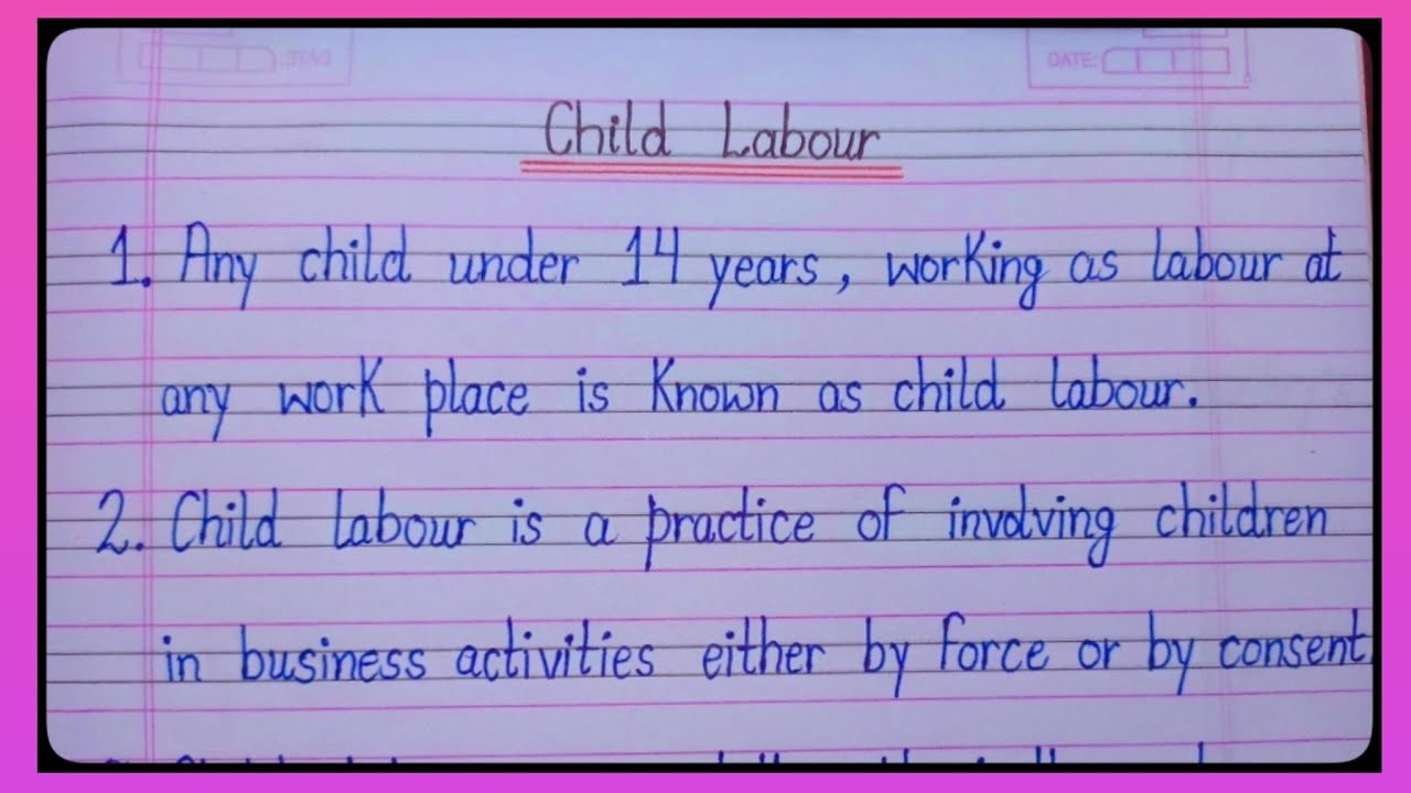 10 Lines Essay About Child Labour In English l Essay For World Day ...