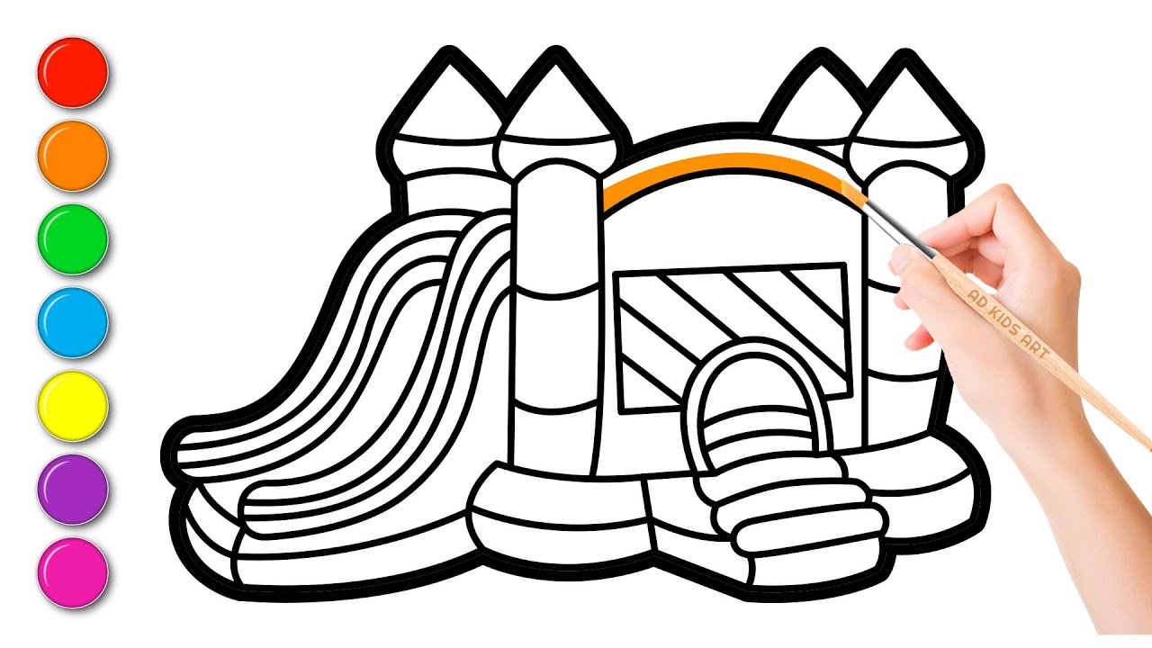 Let's Draw a Bouncy Castle for Epic Jumps! | Easy Drawing Tutorial for ...