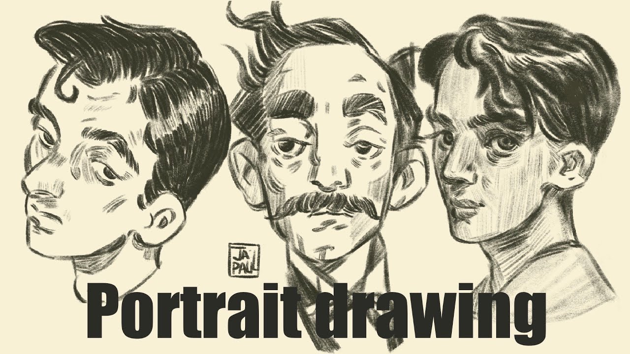 Portrait drawing speed painting 🐳 #portrait - YouTube