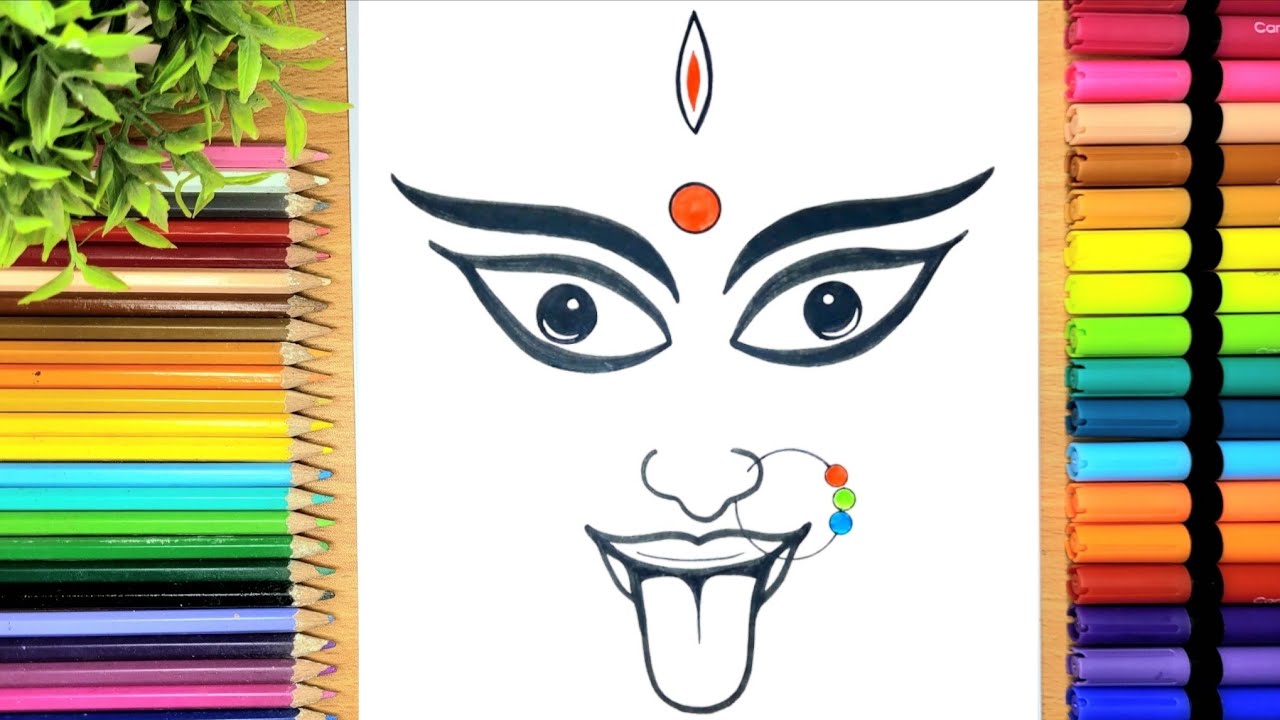 Diwali special drawing || How to draw Maa Kaali step by step for ...