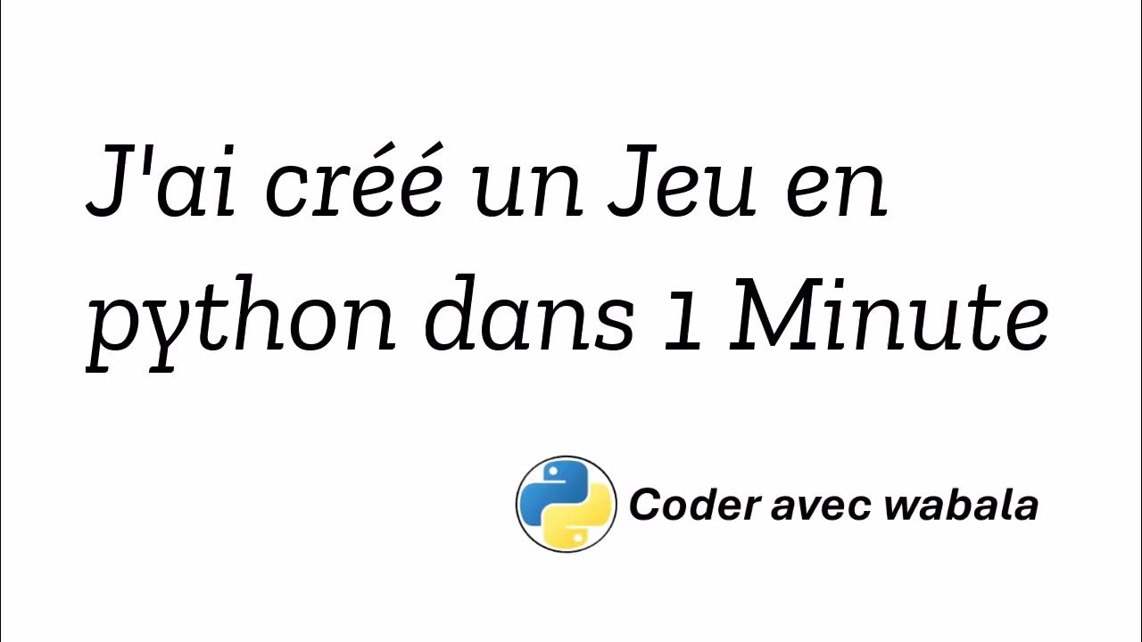 Exercice python pour débutant (Simple jeu) - YouTube