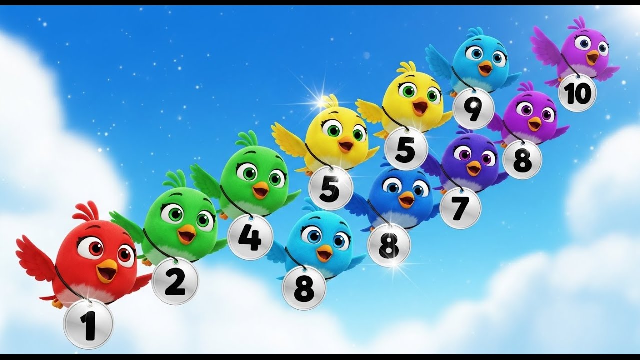 Counting Birds Flying High 🐦☁️ | Learn Numbers for Kids | Fun Counting ...