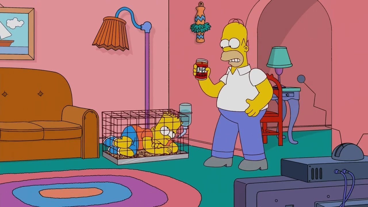 Homer puts Bart in a cage [The Simpsons] - YouTube