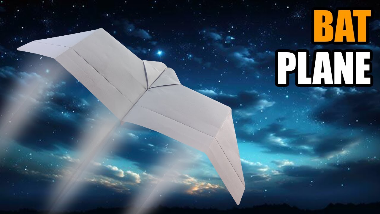 Origami Bat Plane step-by-step Instruction || Paper Airplane that Flaps ...