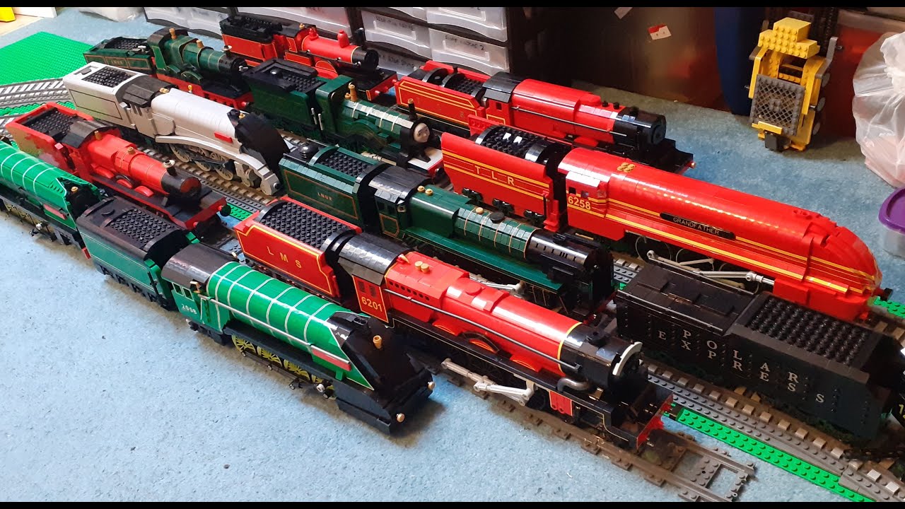 Running the new 8 wide lego locomotive MOCs - YouTube