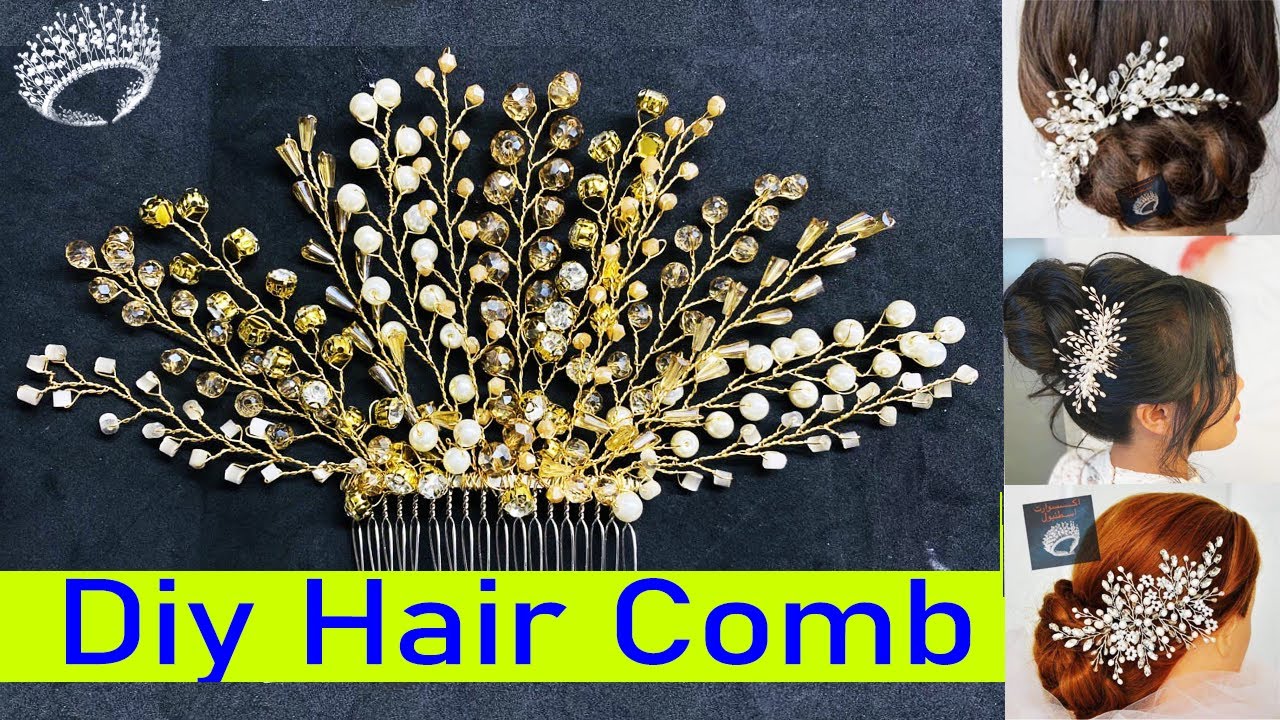 Bride's hair comb help (How to make hair accessories)006 - YouTube