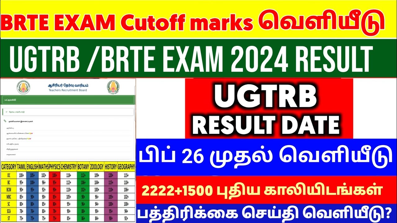 BRTE exam TET teachers update | TRB BRTE cutoff | tntet latestupdate # ...