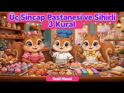 Üç Sincap Pastanesi ve Sihirli 3 Kural: Ölçme, Temizlik ve Paylaşma Gücü | Eğitici Uyku Masalı
