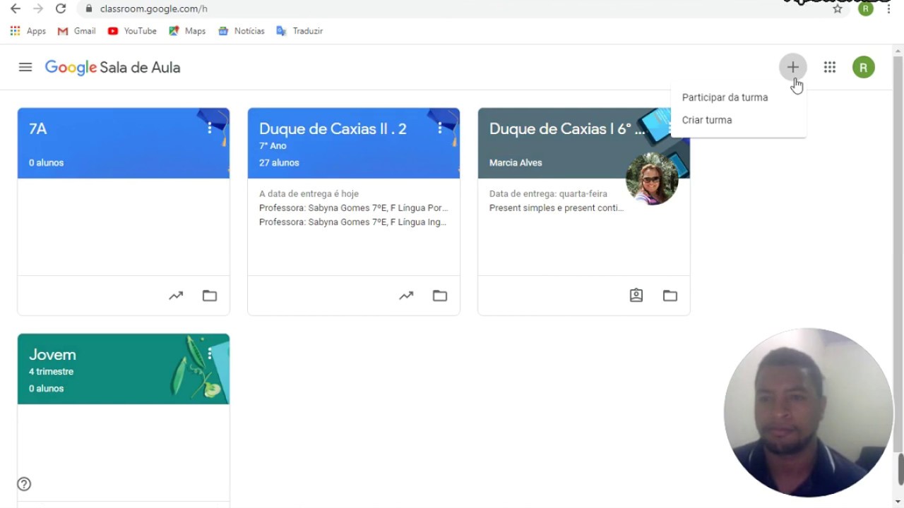 Criar sala- Google sala de aula- Google classroon - YouTube