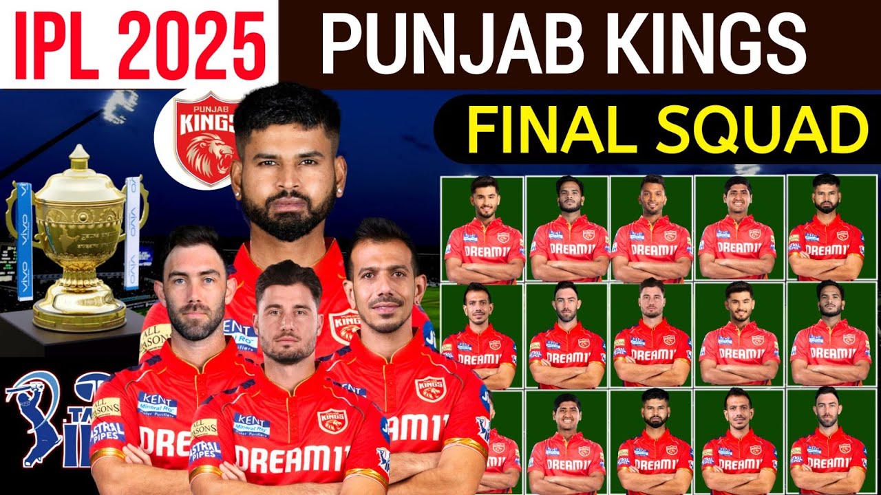 IPL 2025 - Punjab Kings Team Full Squad | PBKS New Squad 2025 | PBKS ...