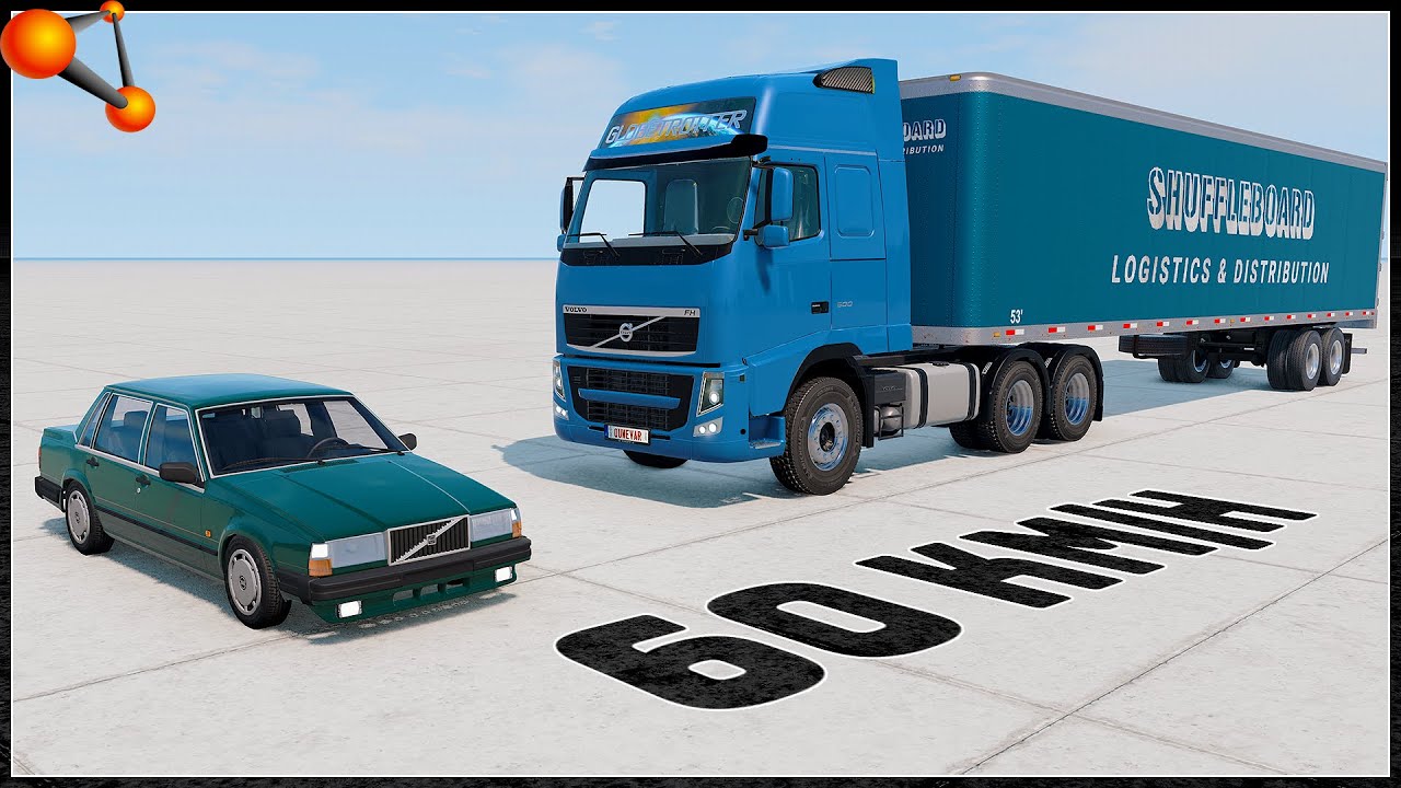 TRUCK vs CARS! SIDE CRASH TEST! - BeamNg Drive - YouTube